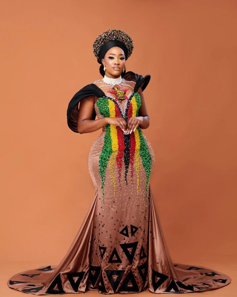 Tariro Gezi! The Curvaceous Trending Woman In Zimbabwean Flag Dress ...